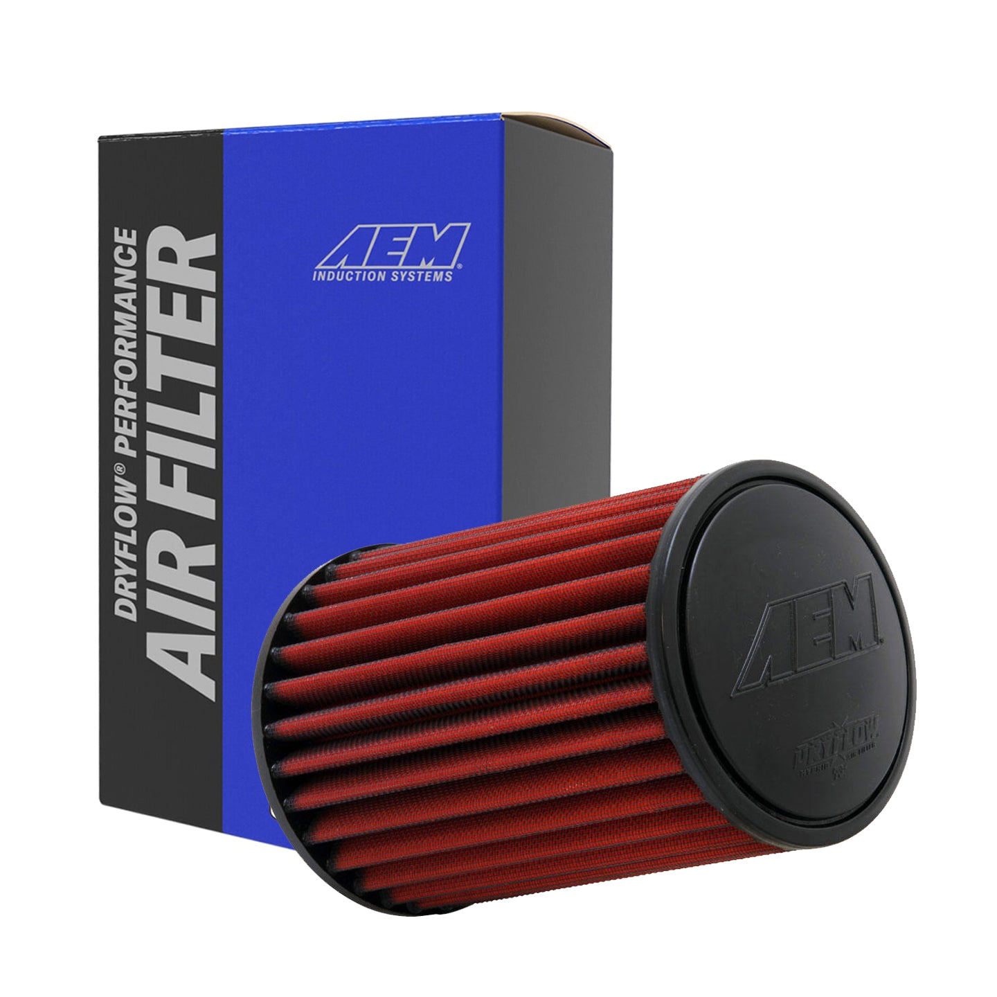 AEM Universal Air Filter Cone Type Washable 21-2038DK 3" Inlet, 8.125"